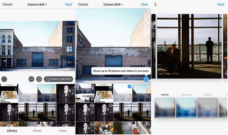 Instagram can now include multiple photos in a single 'album' post